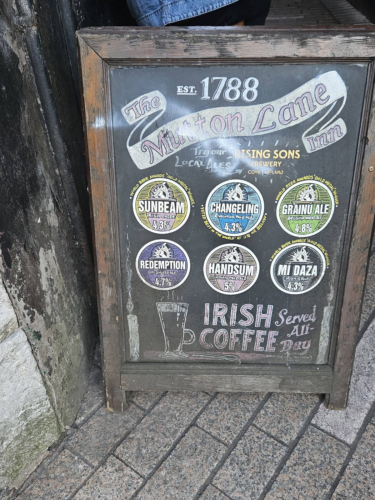Menu at Mutton Lane Inn pub & bar, Cork
