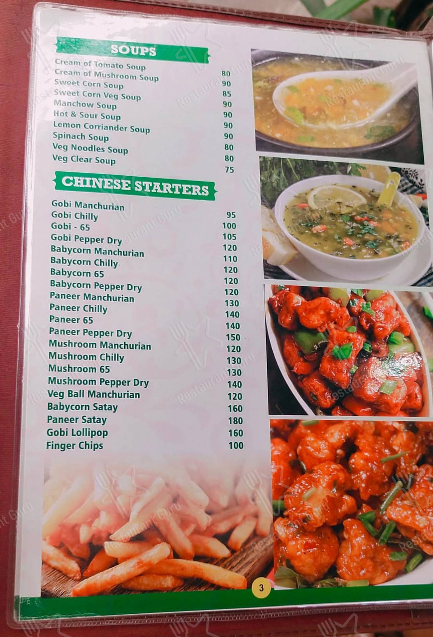 Menu at Panchavati Gardenia Veg restaurant, Mysuru