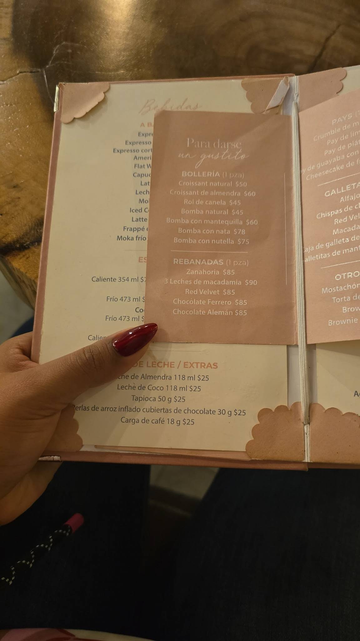 Carta de NATA CAFETERÍA Cuauhtémoc, Veracruz