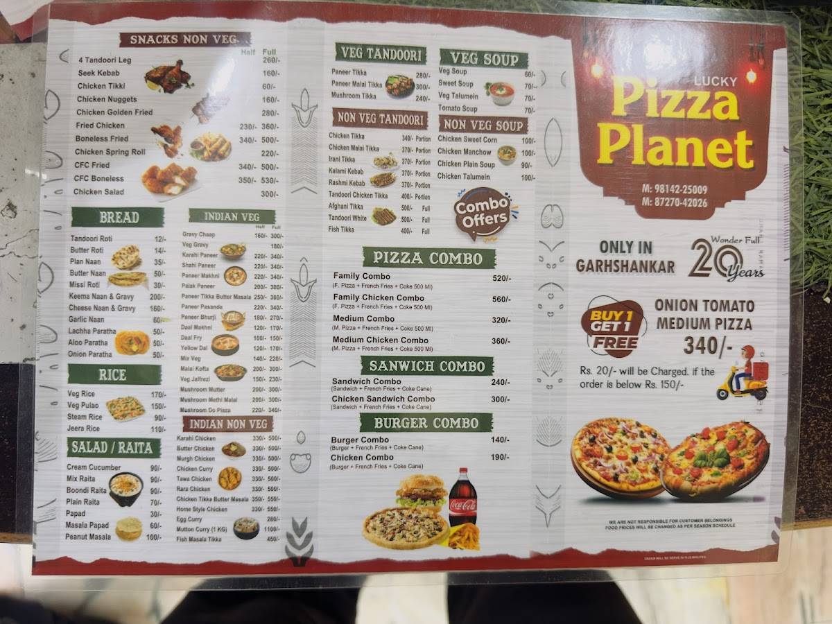 Menu at NEW PIZZA PLANET Best Pizza Restaurant Garhshankar, Garhshankar ...