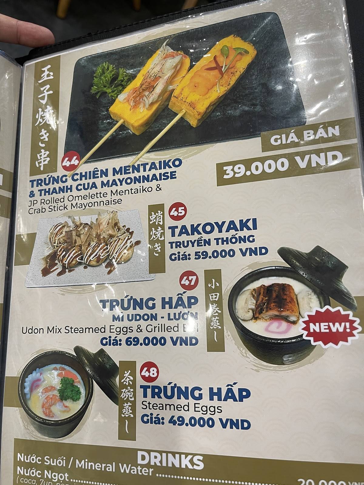Menu at Nakajima Suisan - Landmark 81 restaurant, Ho Chi Minh City