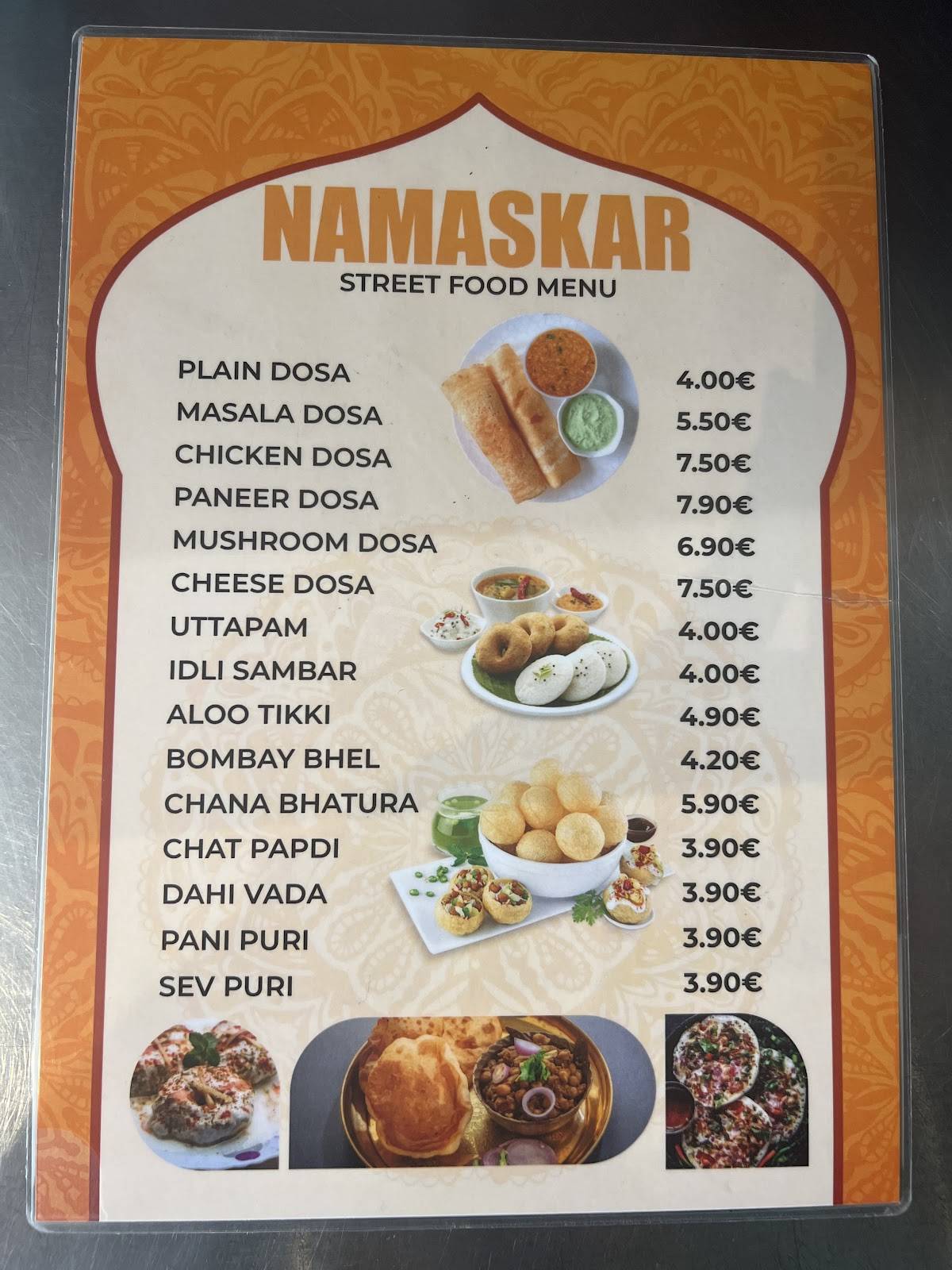 Menu at Namaskar restaurant, Odivelas