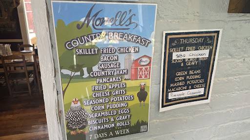 Menu at Monell's restaurant, Nashville, 6th Ave N