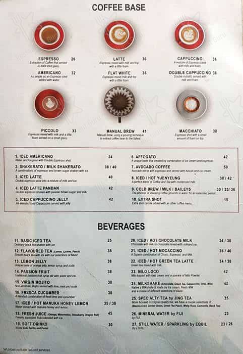 Menu at Native Coffee Tribe cafe, Jakarta, Jln. Walang Permai no. 7