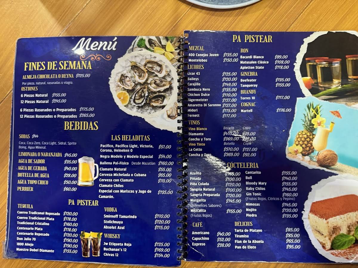 Carta del restaurante Mariscos "Chilos tj, Naucalpan del Juárez
