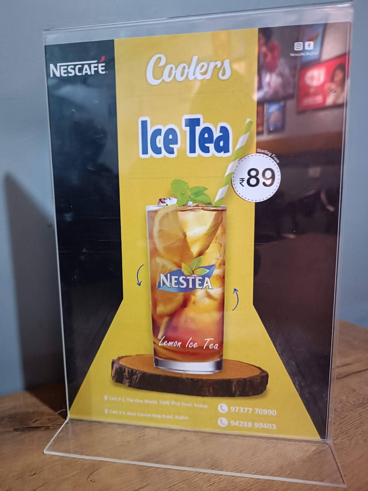 Menu at Nescafé, Rajkot, The One World