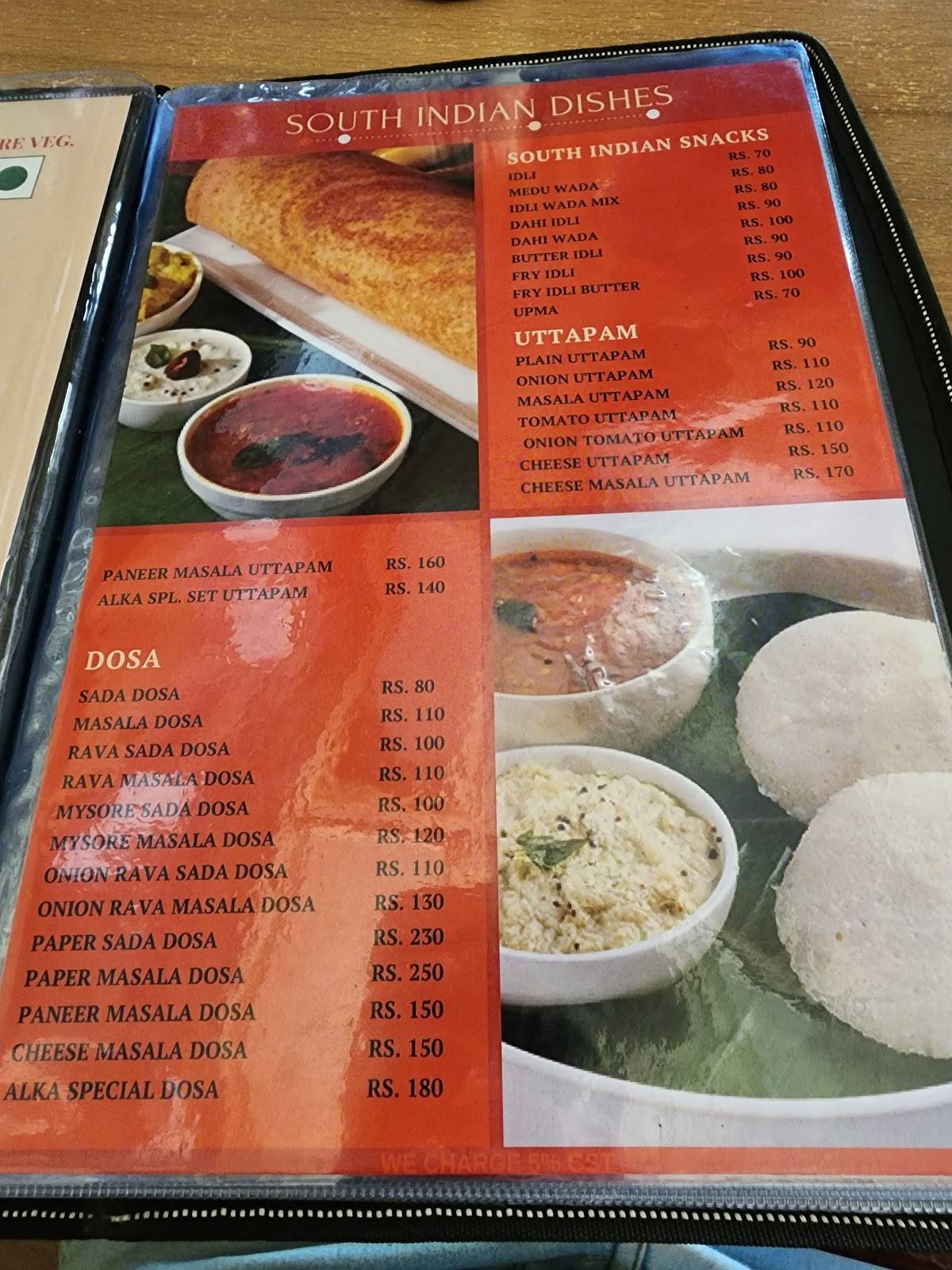 Menu at New Alka Restaurant, Vadodara, Sandeep Apartment