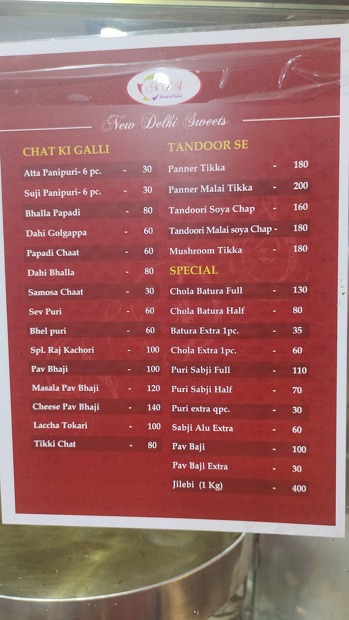 Menu at New Delhi Sweets, Visakhapatnam, 53