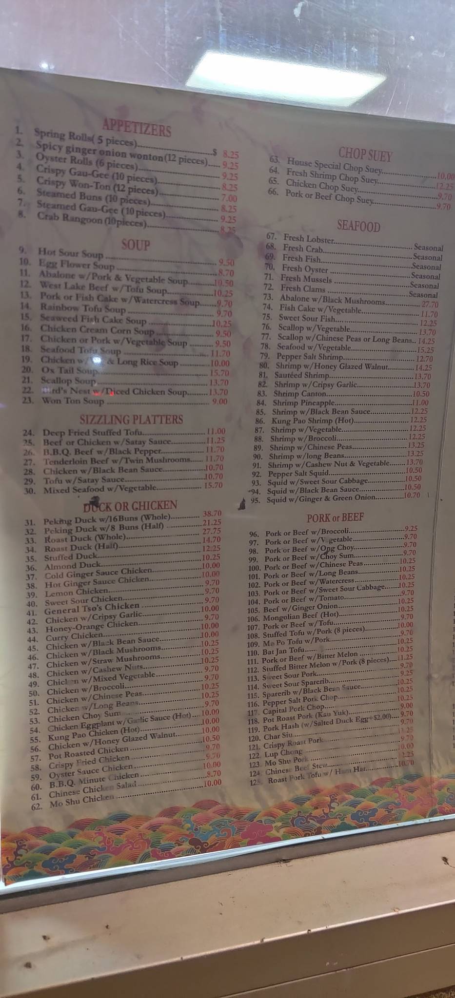 Menu at New Mui Kwai Chop Suey restaurant, Kaneohe, 45-1052 Kamehameha Hwy