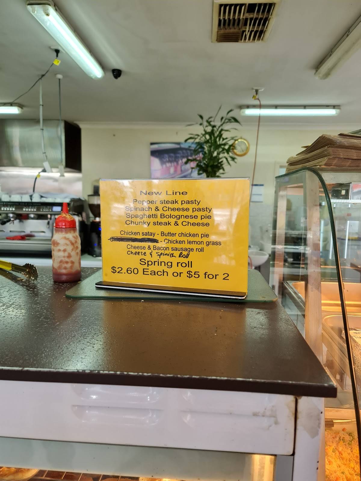 Menu at Newland Bakery, Waikerie, Sturt Hwy