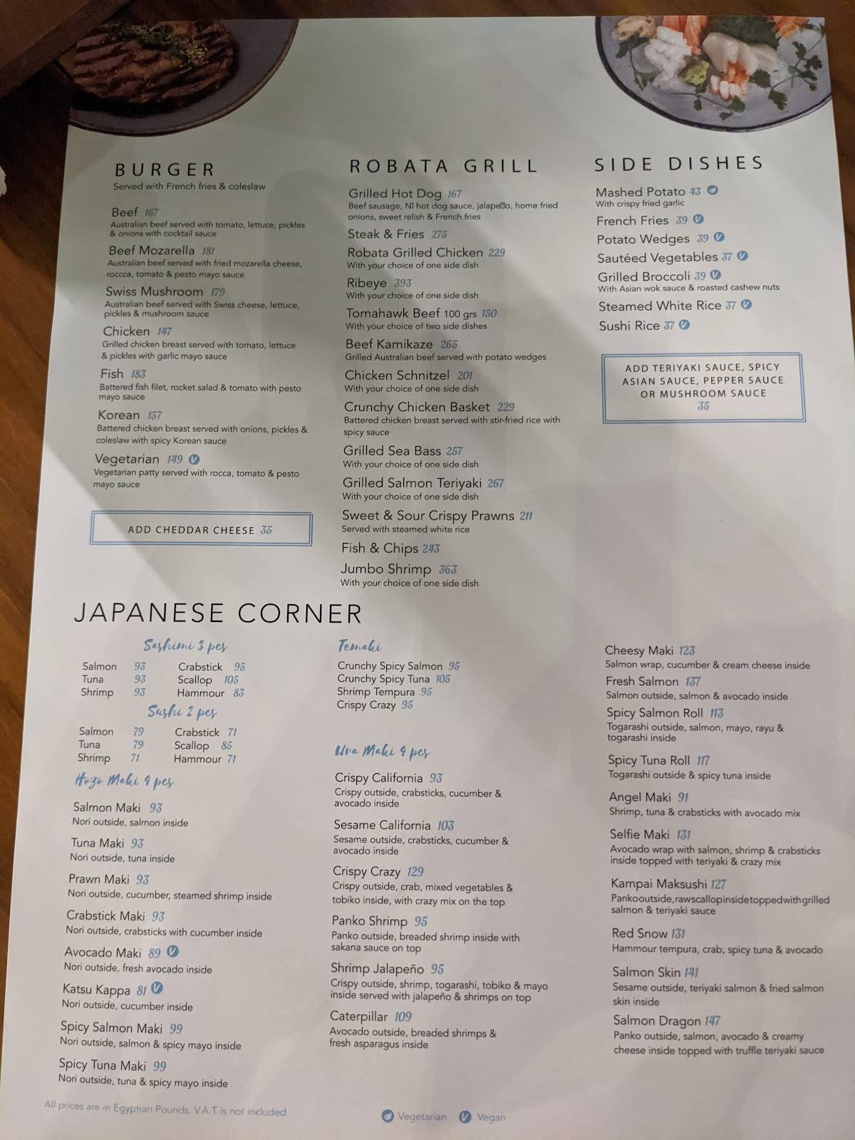 Menu at Ni Cafe, Sheikh Zayed City