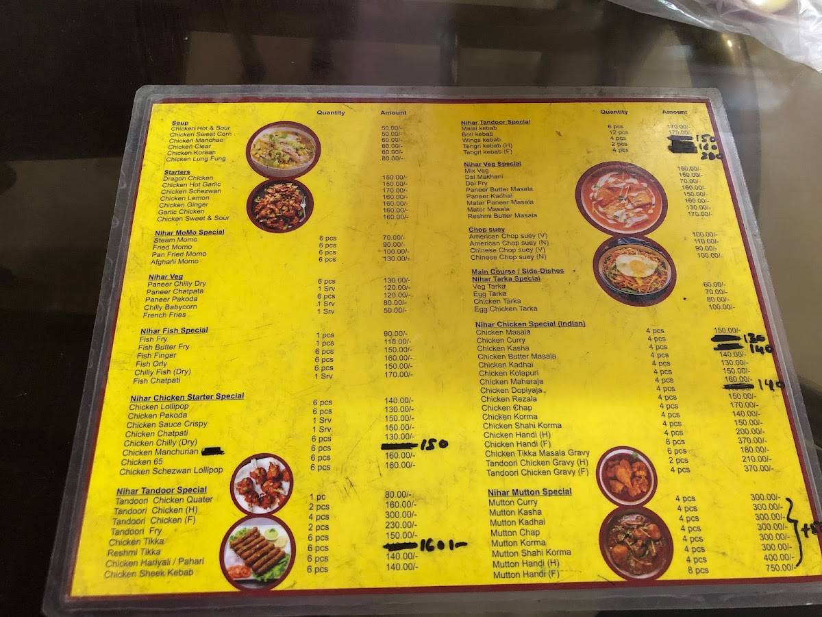 Menu at Nihar Restaurant, Kolkata