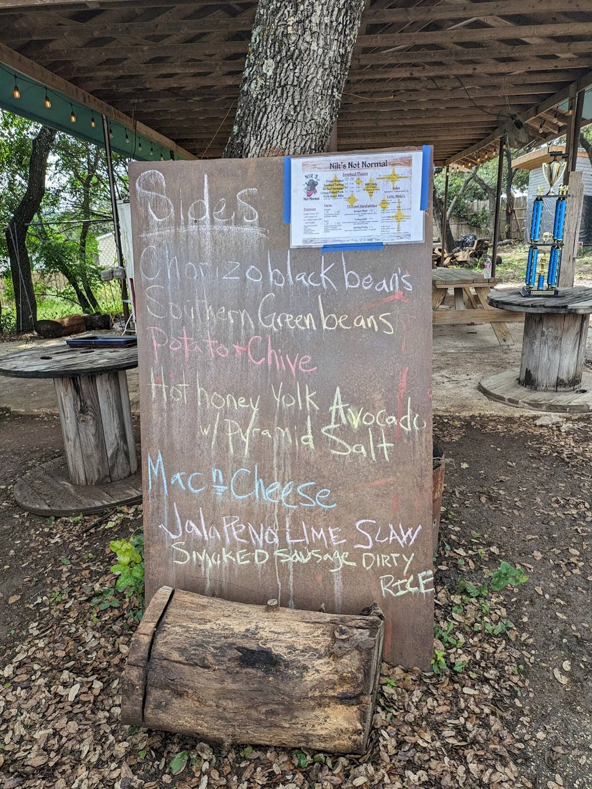 Menu at Nik's Not Normal BBQ, Canyon Lake
