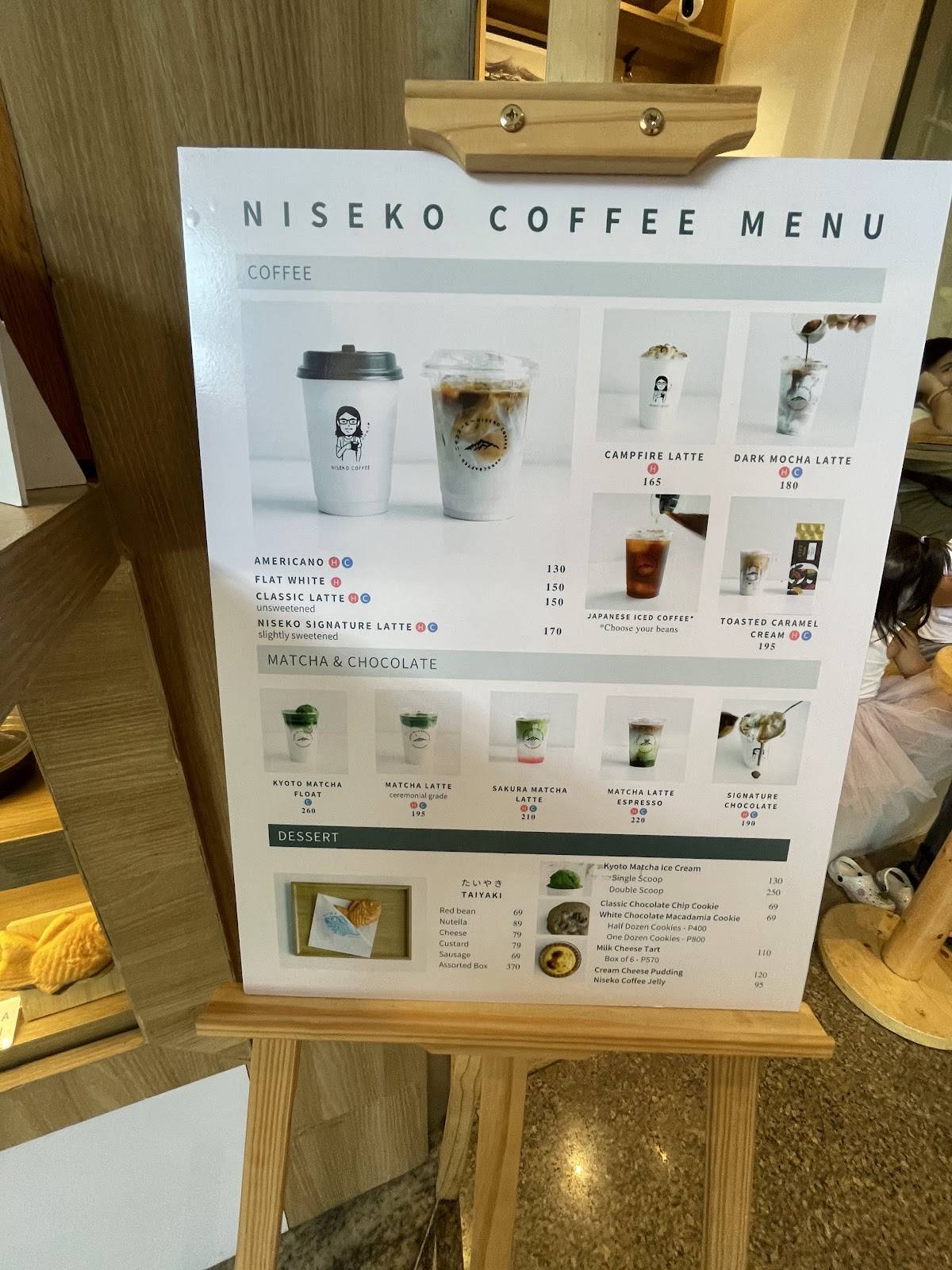 Menu at Niseko Coffee Alabang Town Center, Muntinlupa