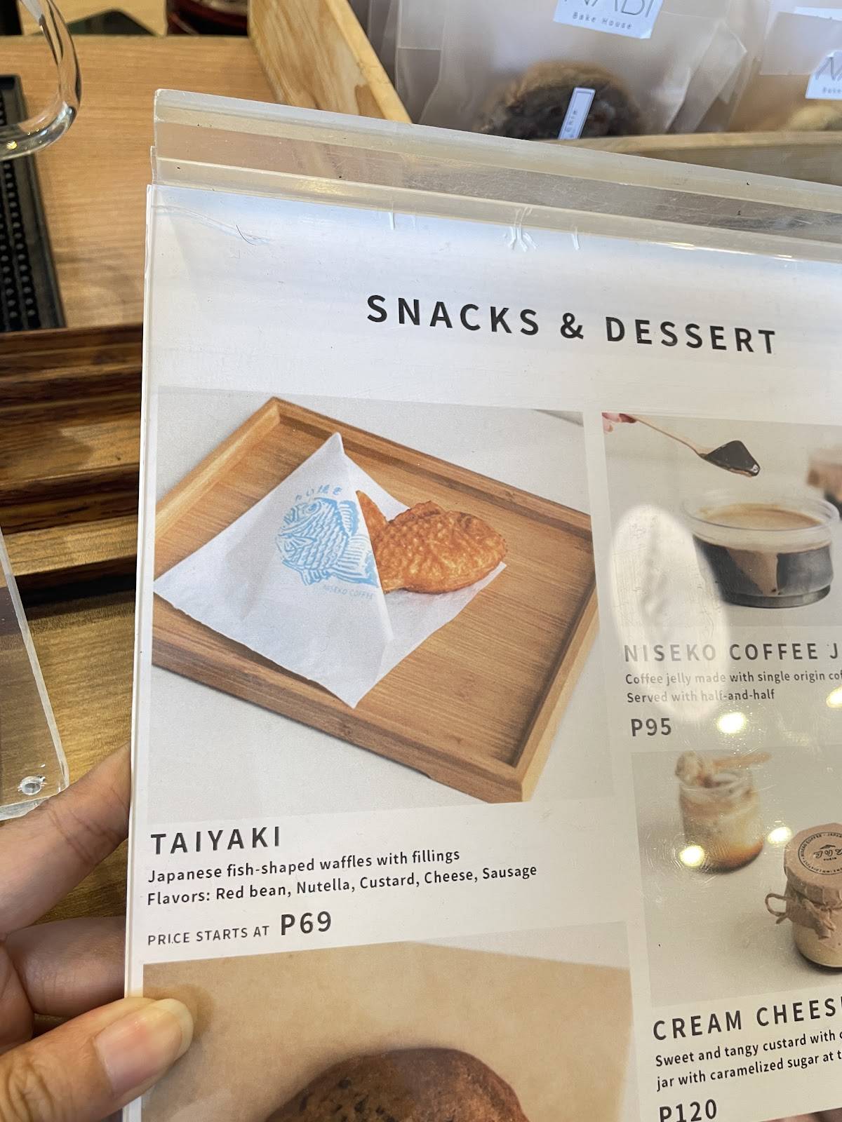 Carta de Niseko Coffee Alabang Town Center, Muntinlupa