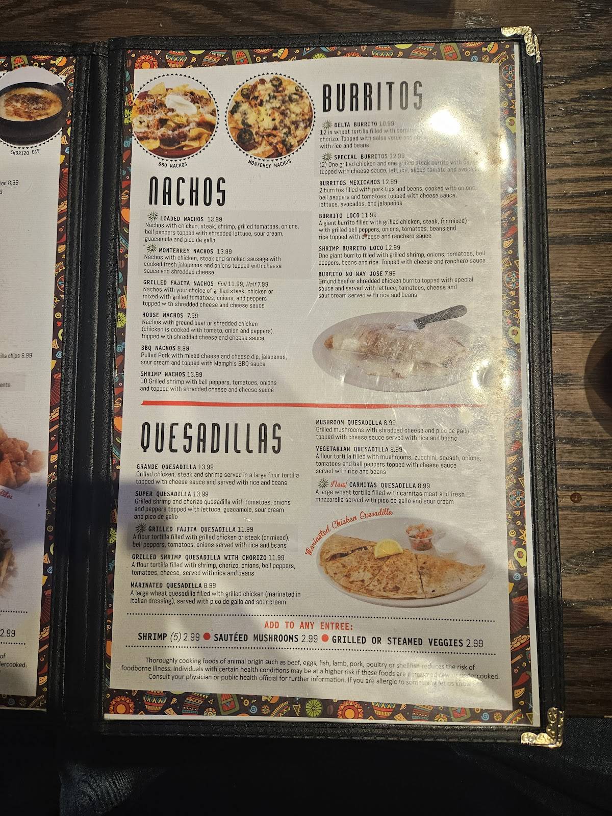 Menu at No Way Jose restaurant, Grenada