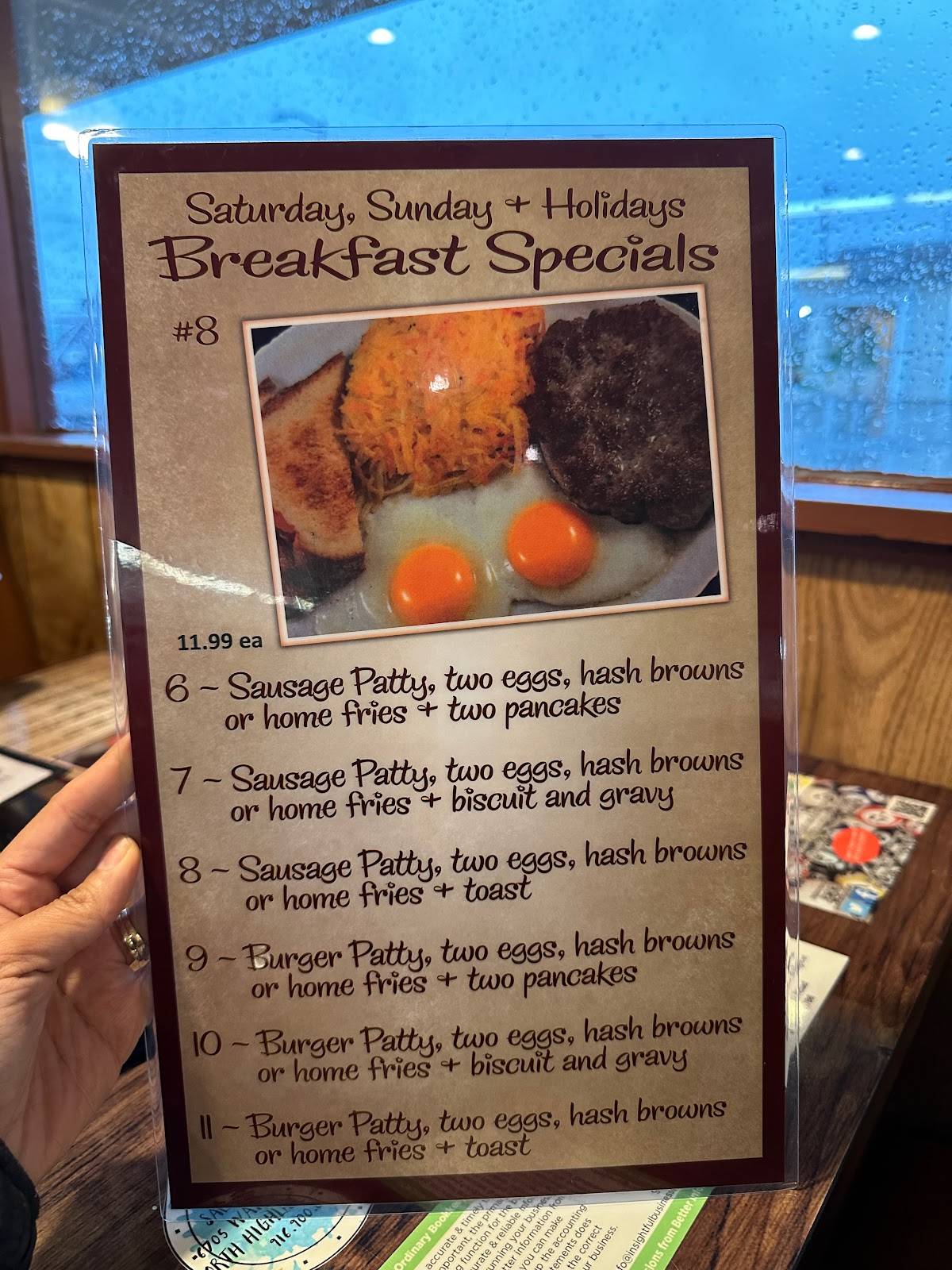 Menu at Pancake Palace restaurant, North Highlands, Watt Ave