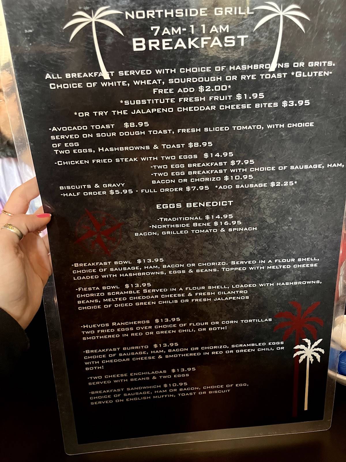Menu at Northside Grill restaurant, Lake Havasu City