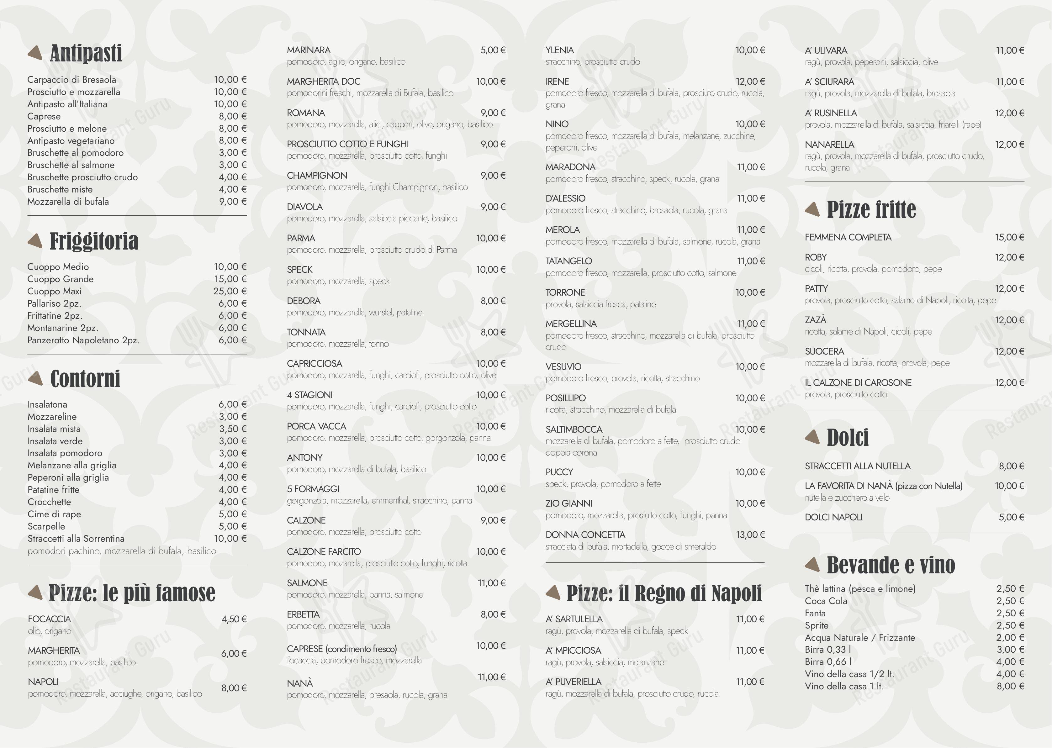 Menu da O'Cuoppo - Pizzeria Friggitoria Napoletana Termoli, Termoli