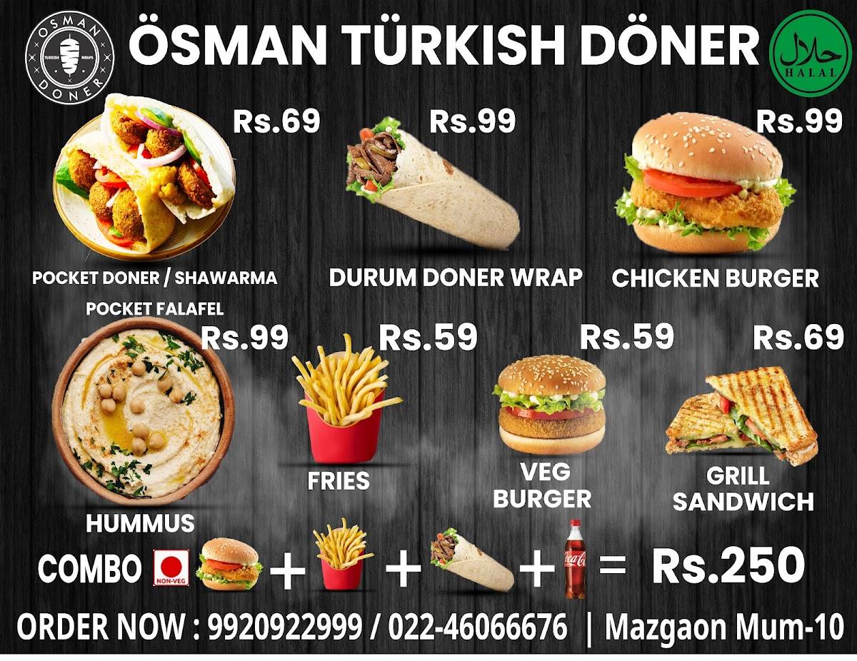 Menu at OSMAN AUTHENTIC TURKISH DONER KEBAB & FALAFEL, Mumbai