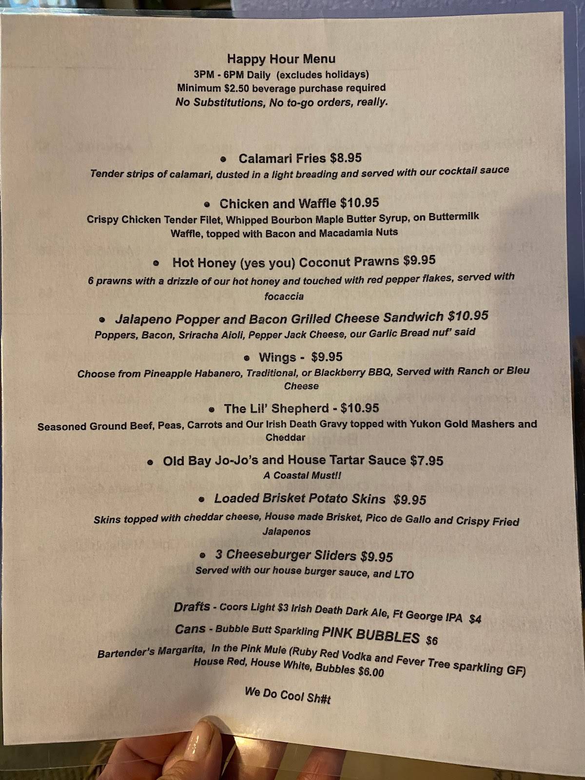 Menu at Oar House Bar & Grill, Pacific City