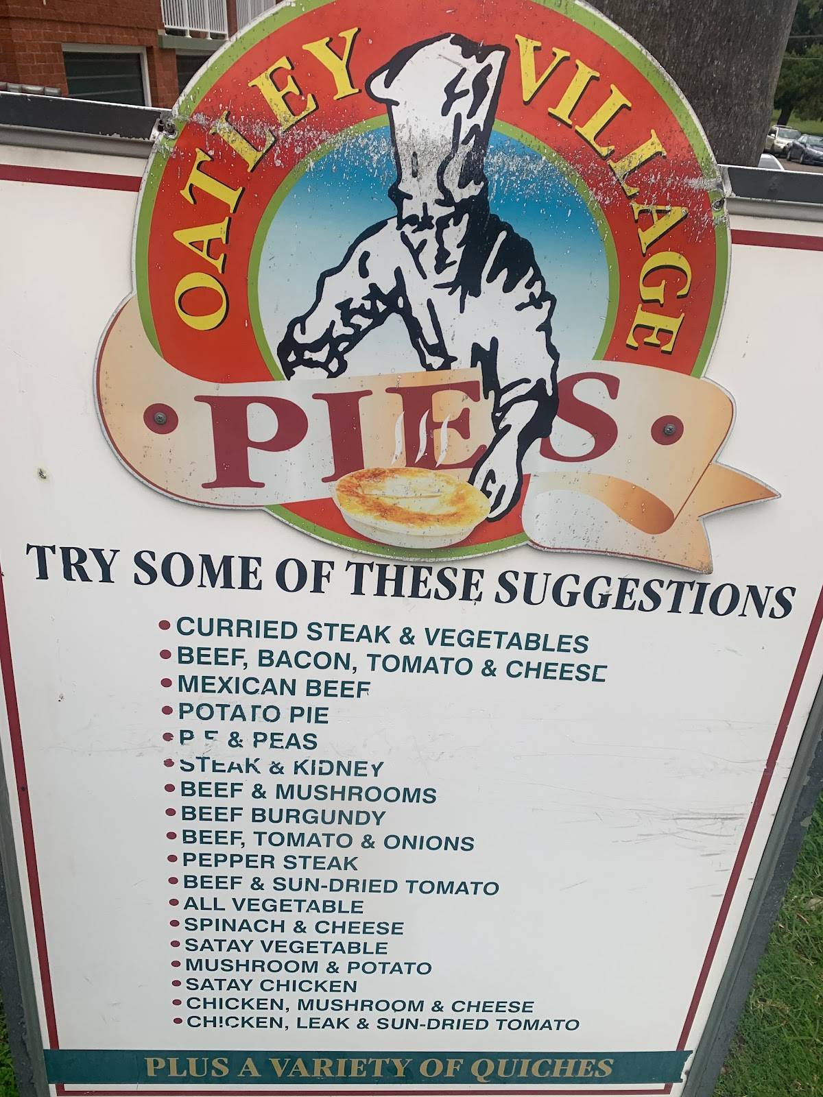 Menu at Oatley Village Pie Shop restaurant, Oatley