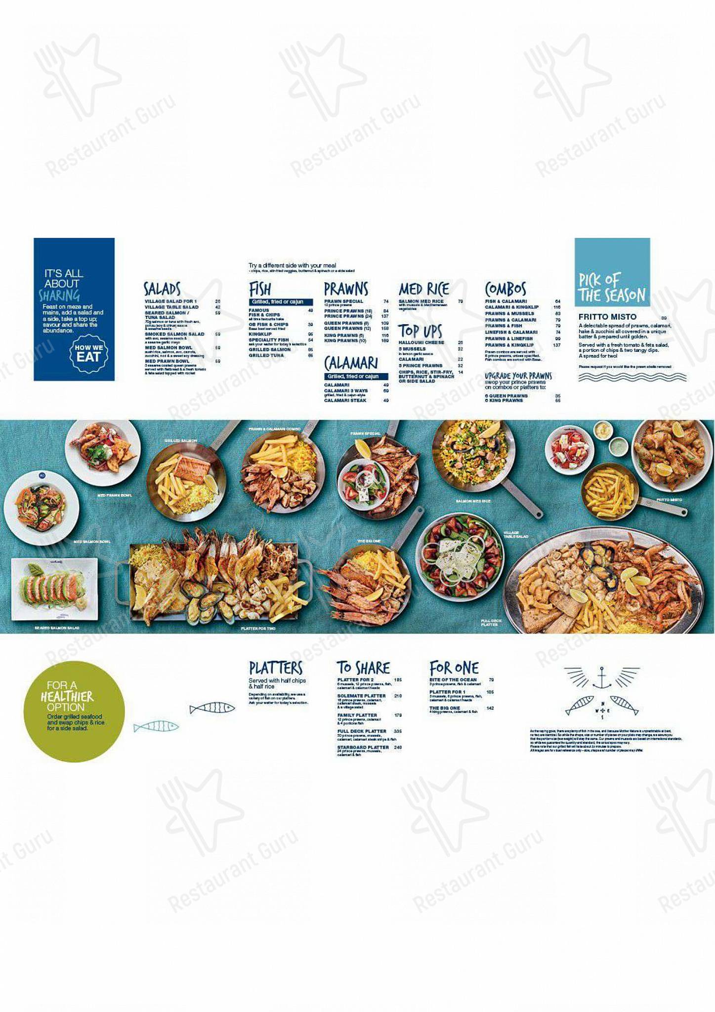 Menu at Ocean Basket restaurant, Ajman