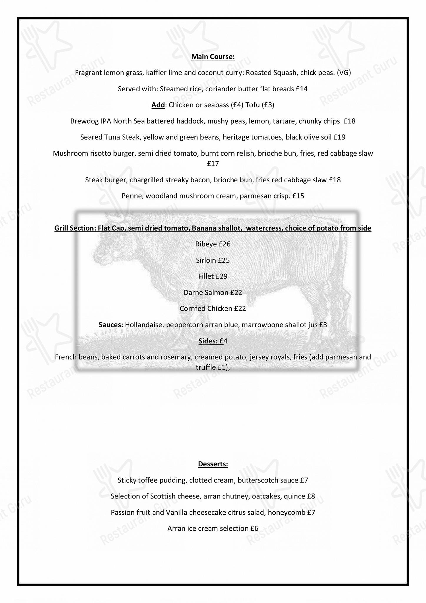 Menu at Offshore Bar & Grill, Aberdeen