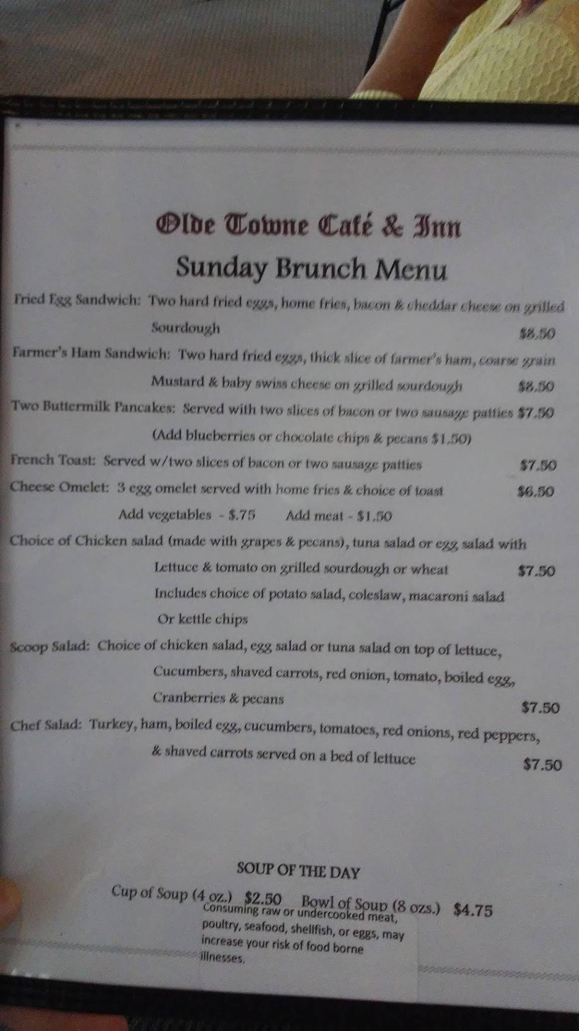 Menu at Olde Towne Cafe and Inn LLC, Pataskala