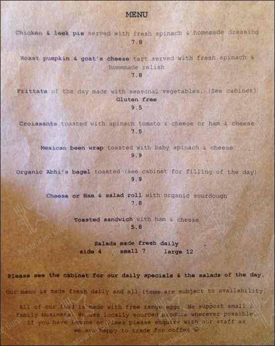 Menu at Little Olive Leaf Cafe, Willagee