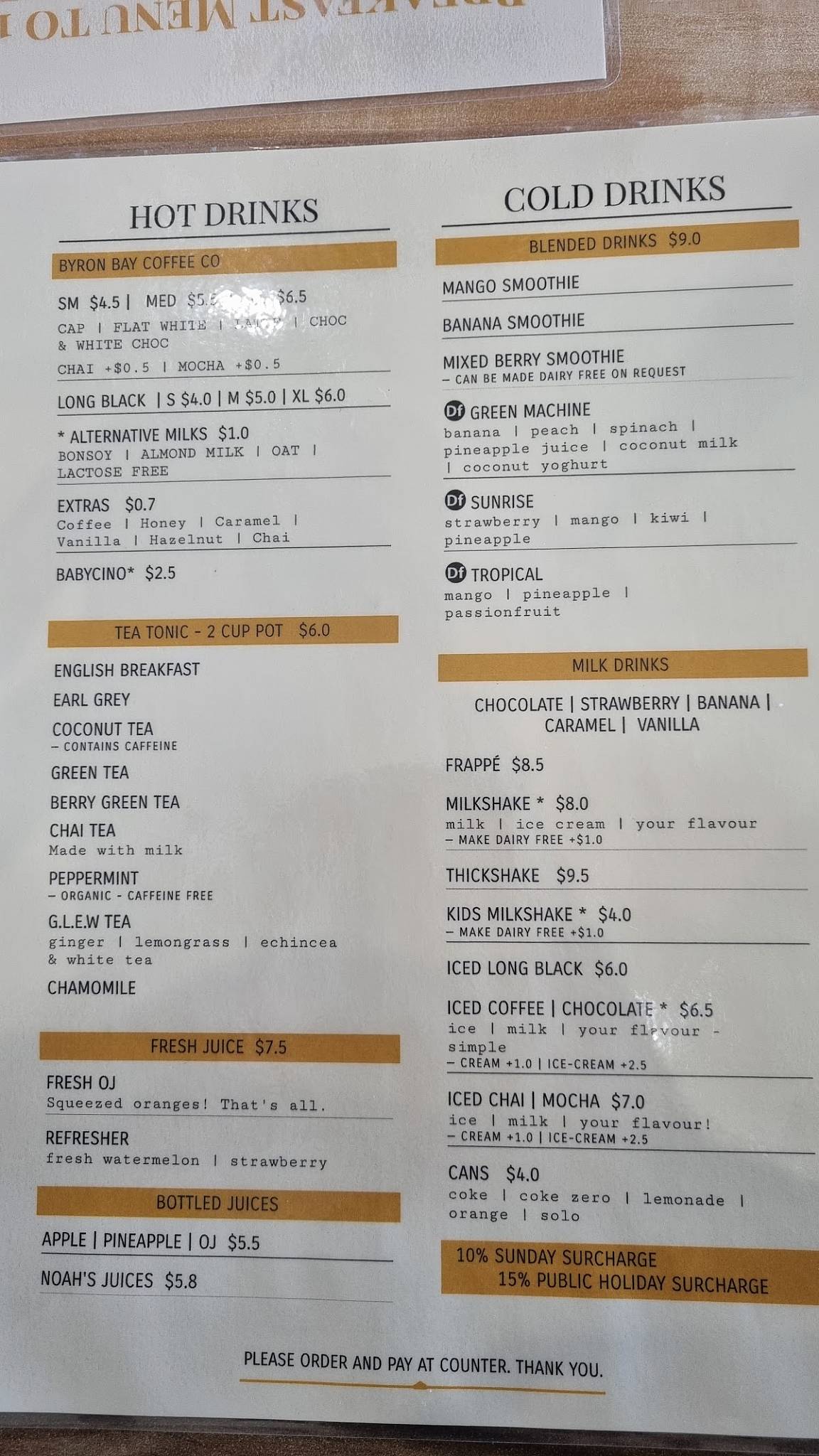 Menu at The Anchor Lakes Beach cafe, Budgewoi