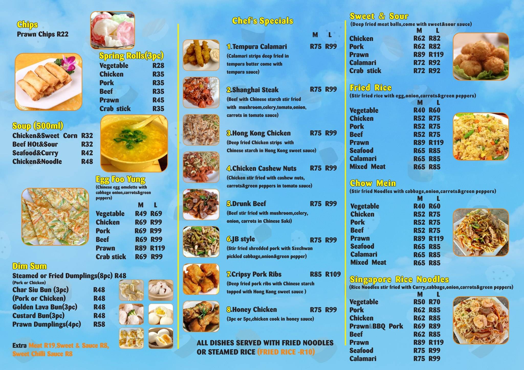 Menu at Oriental Cuisine Sushi & Chinese food Restaurant, Jeffreys Bay