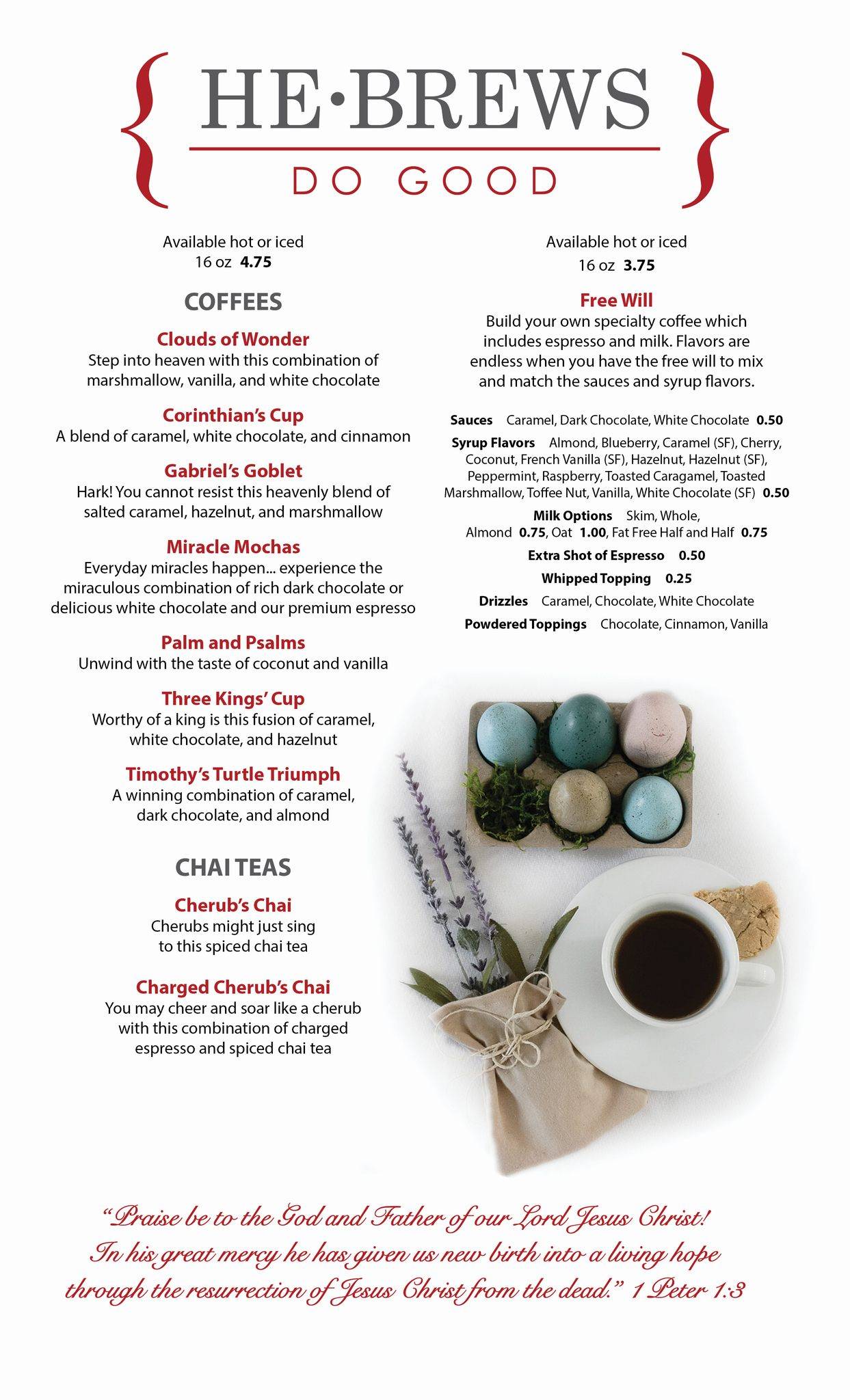 Menu at Do Good Restaurant and Ministry, Osgood, 25 Main St