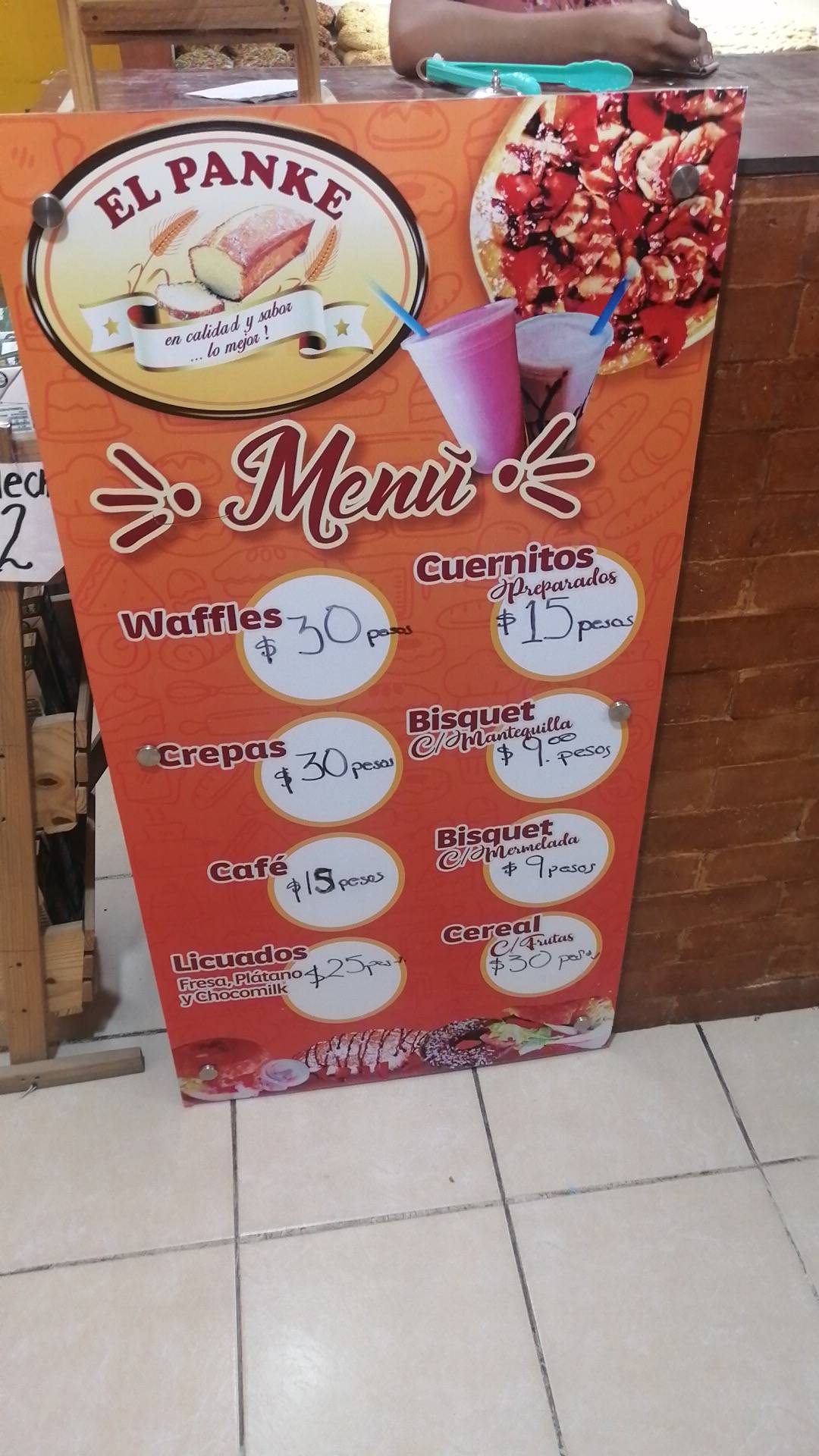 Carta de PANADERIA EL PANKE, Ciudad Valles, Emiliano Zapata 885-877