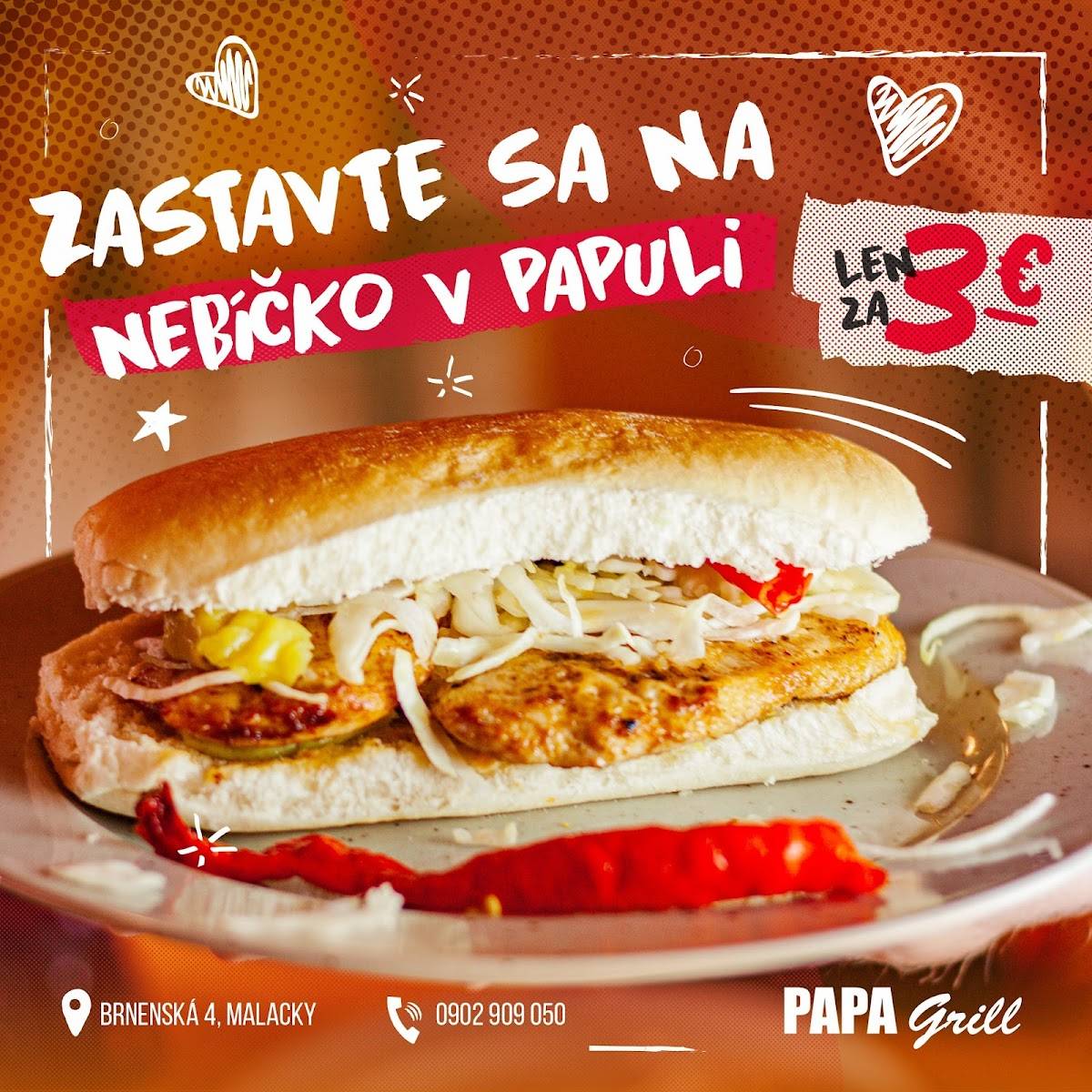 Menu at PAPA Grill restaurant, Malacky