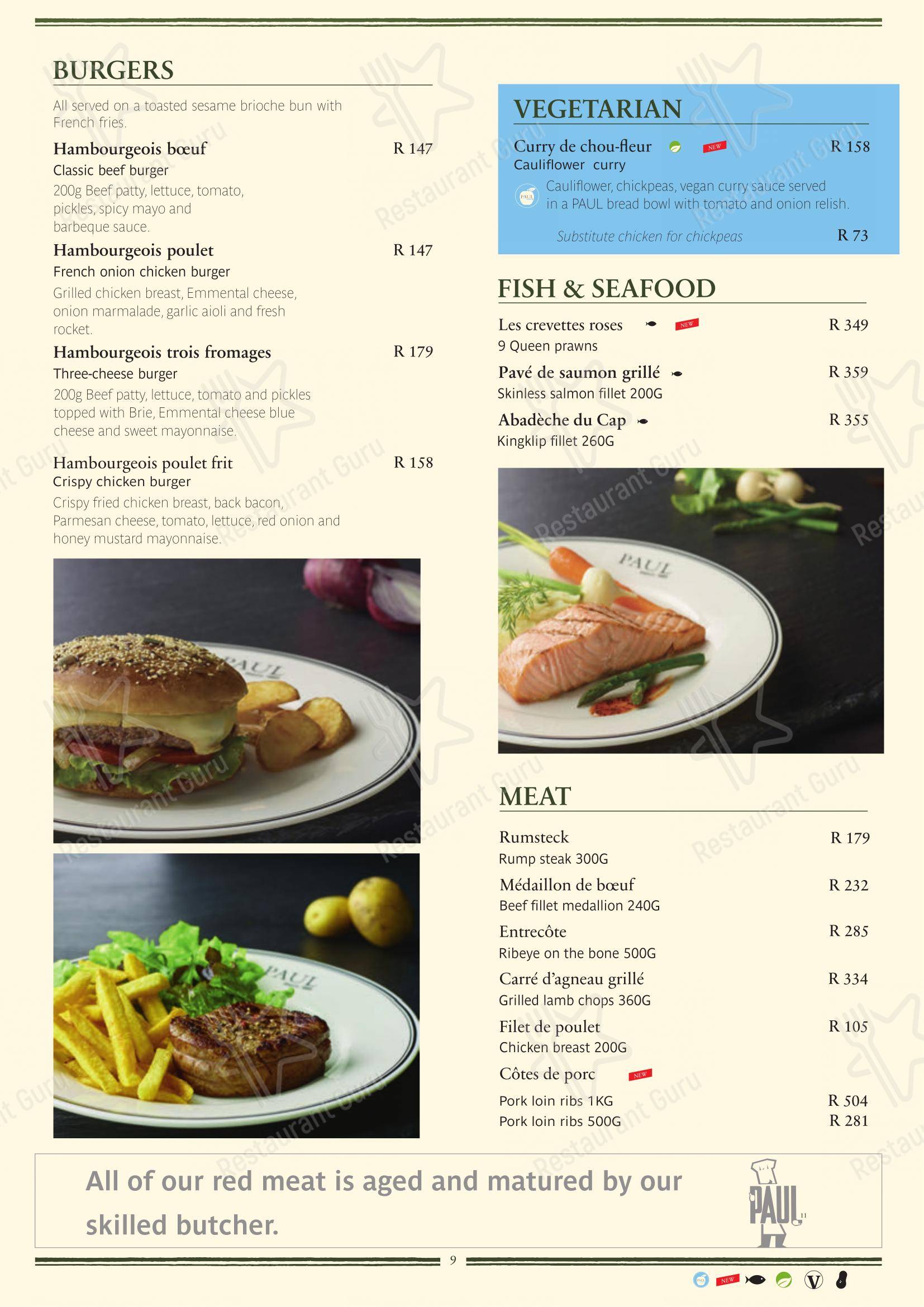 Menu at PAUL BBQ, Johannesburg, Melrose Arch Corner High Street