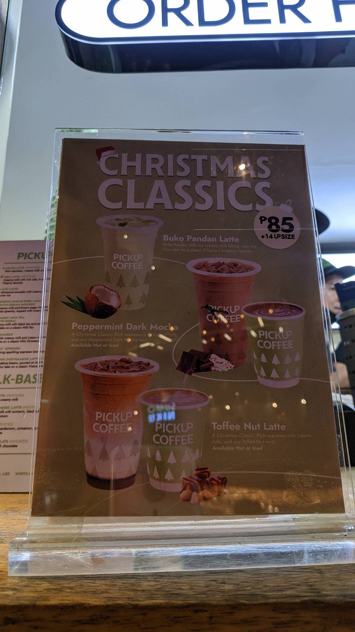 Carta de PICKUP COFFEE - Glorietta 4 Park, Makati