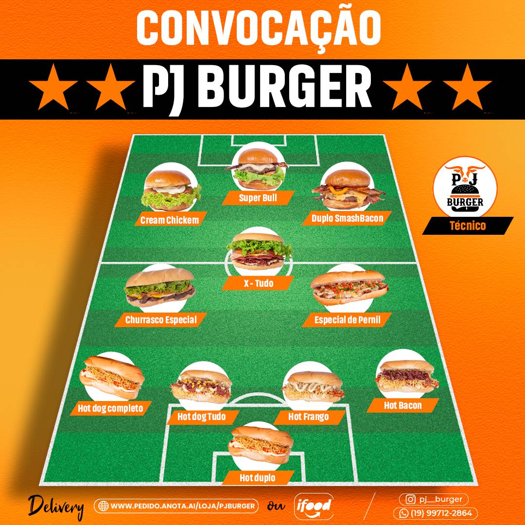 Menu em PJ Burger - Hamburgueria restaurante, Itapira