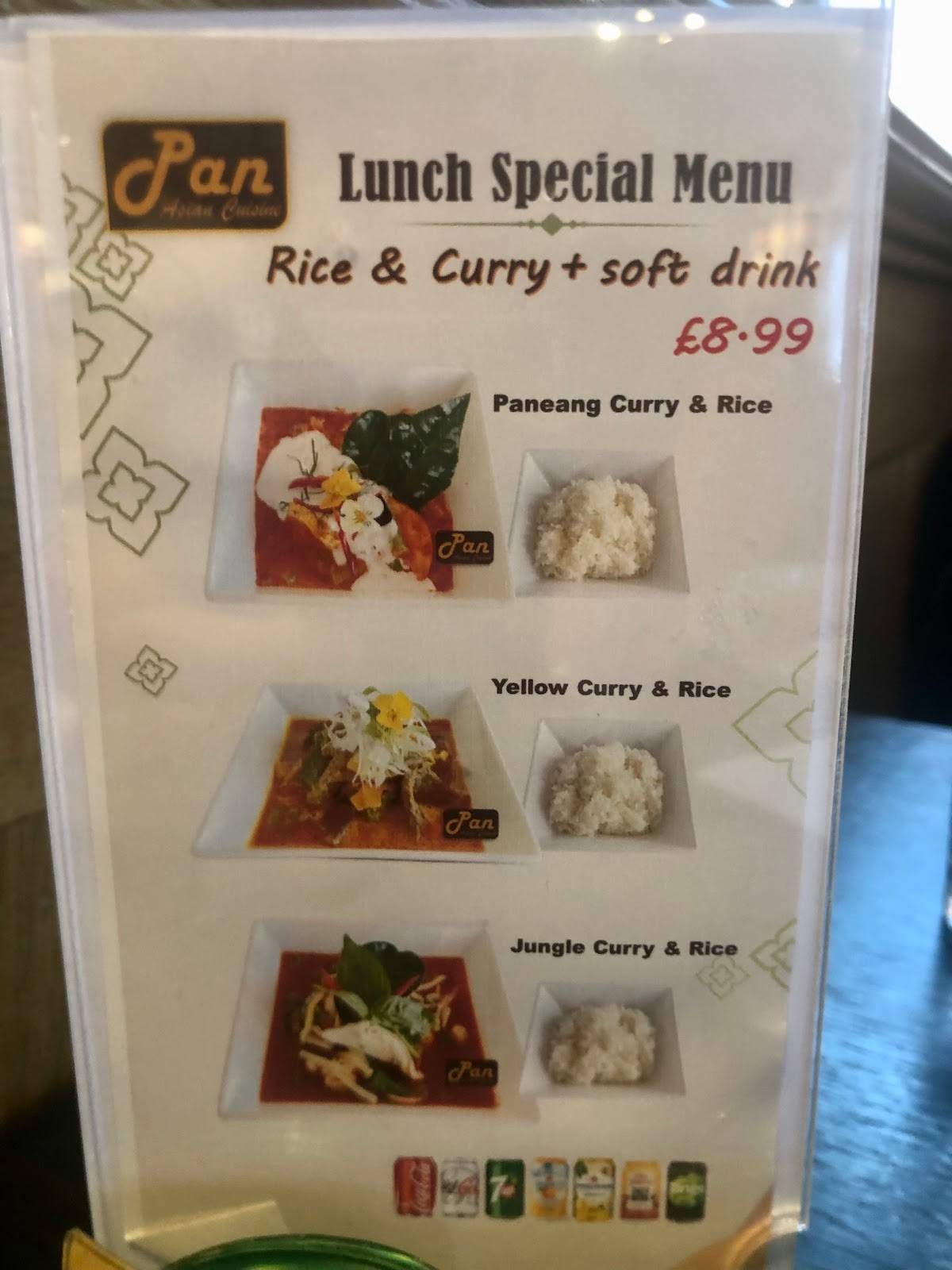 Menu at Pan Asian Cusine in Margate restaurant, Margate