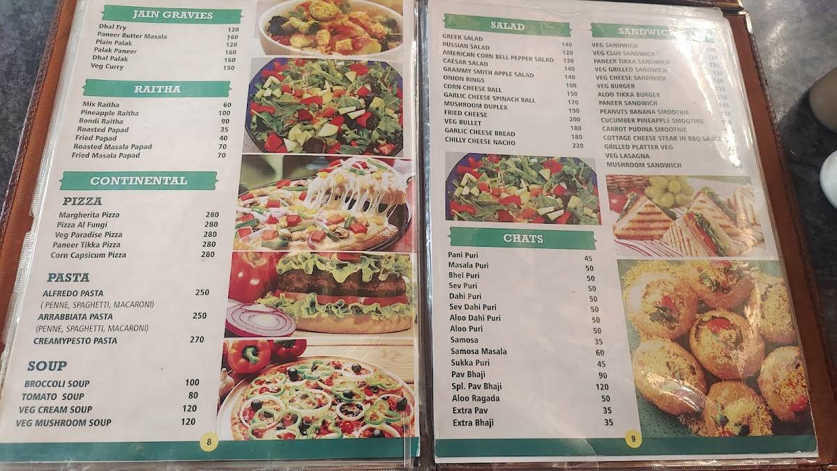 Menu at Panchavati Gardenia Veg restaurant, Mysuru