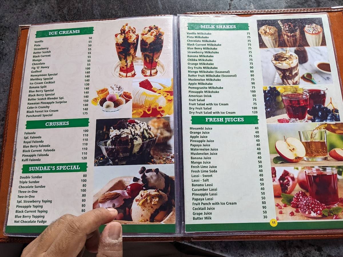 Menu at Panchavati Gardenia Veg restaurant, Mysuru