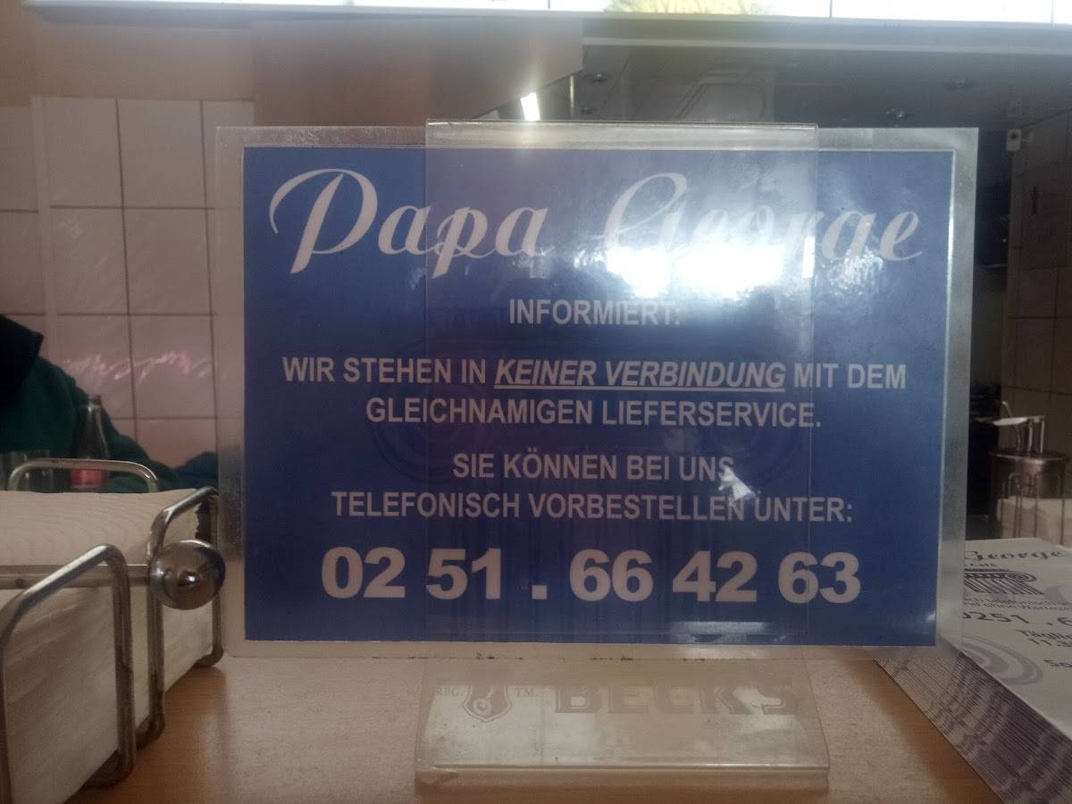 Speisekarte von Papa George Grill & Café pizza, Münster, Wolbecker ...