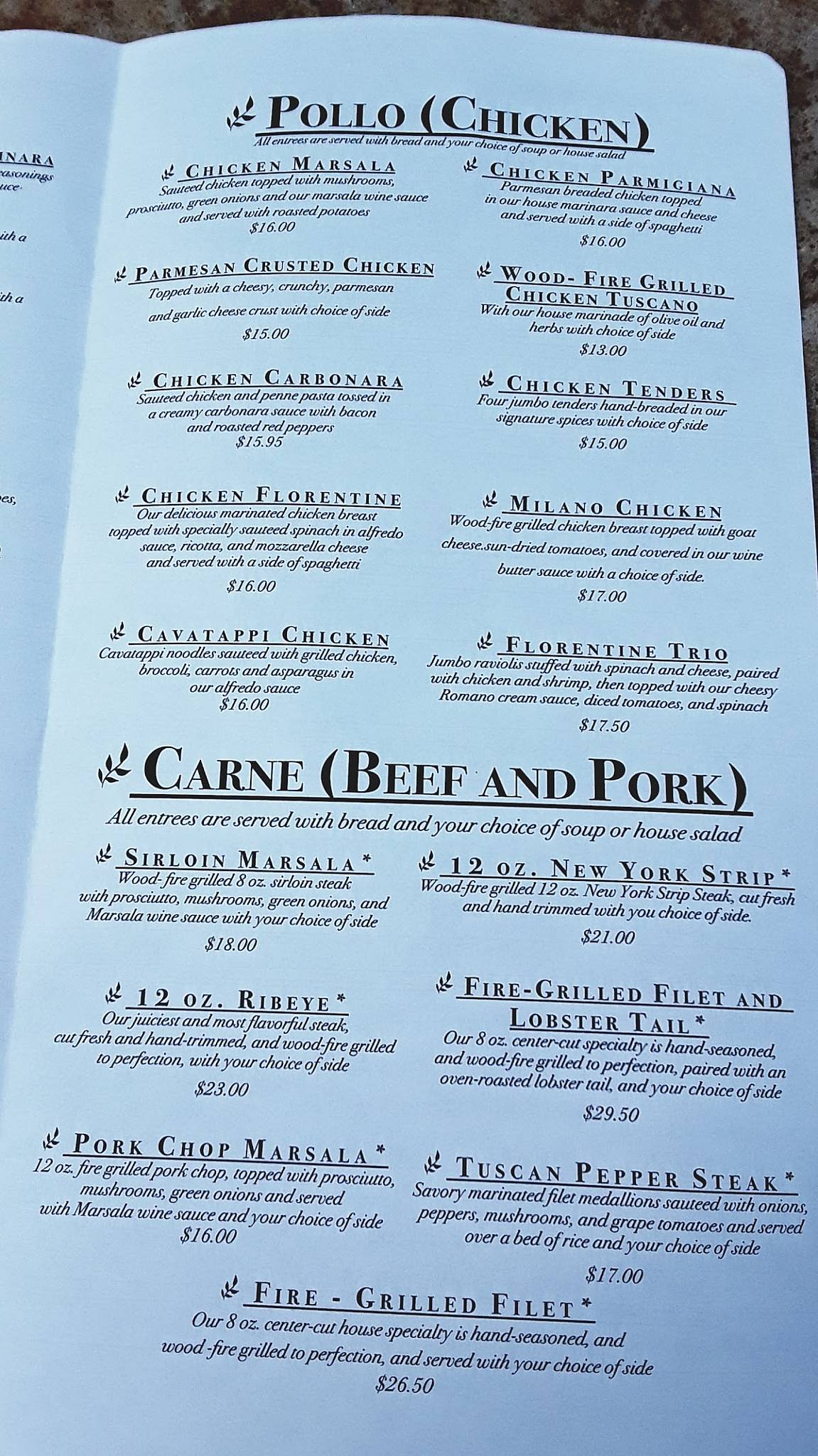 Menu at Moustos Pasta & Grill restaurant, Paris