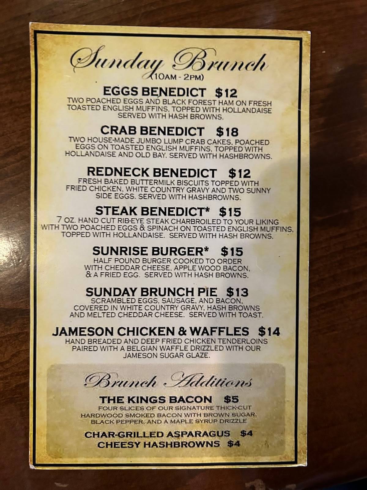 Menu at Park Lane Tavern of VB Kempsville pub & bar, Virginia Beach