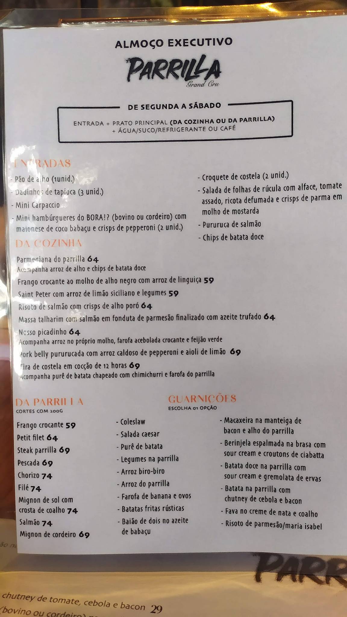 Menu em Parrilla Grand Cru restaurante, Teresina