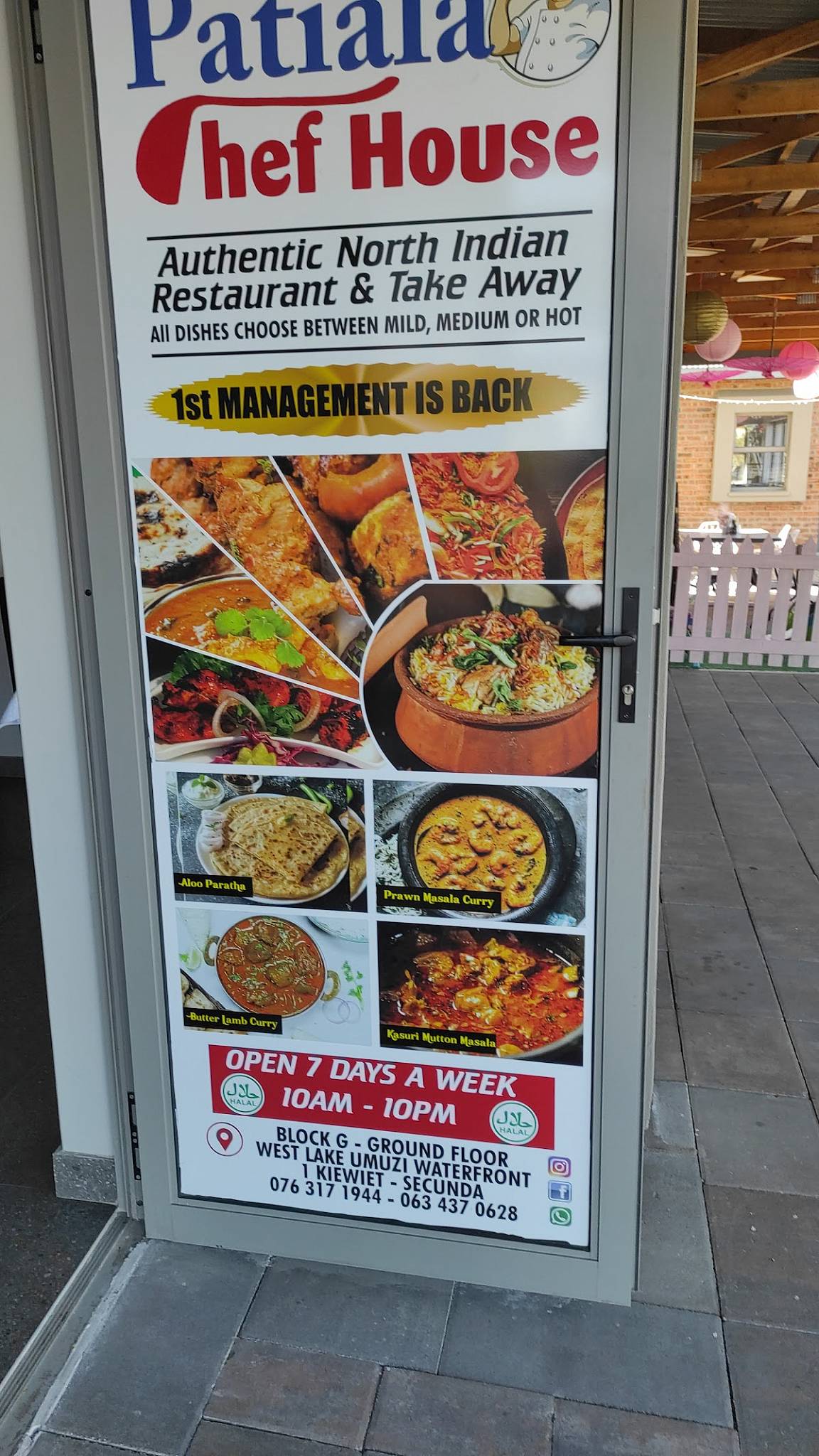 Menu at Patiala food house lake umuzi restaurant, Secunda