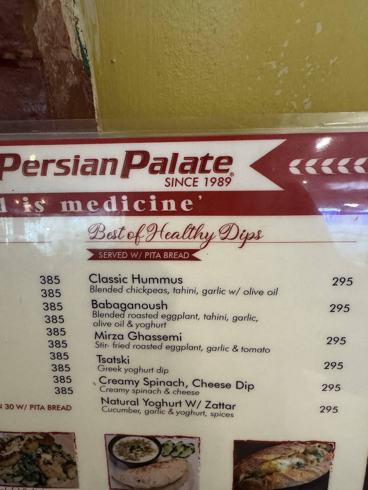 Menu at Persian Palate restaurant, Cebu City, Active Zone