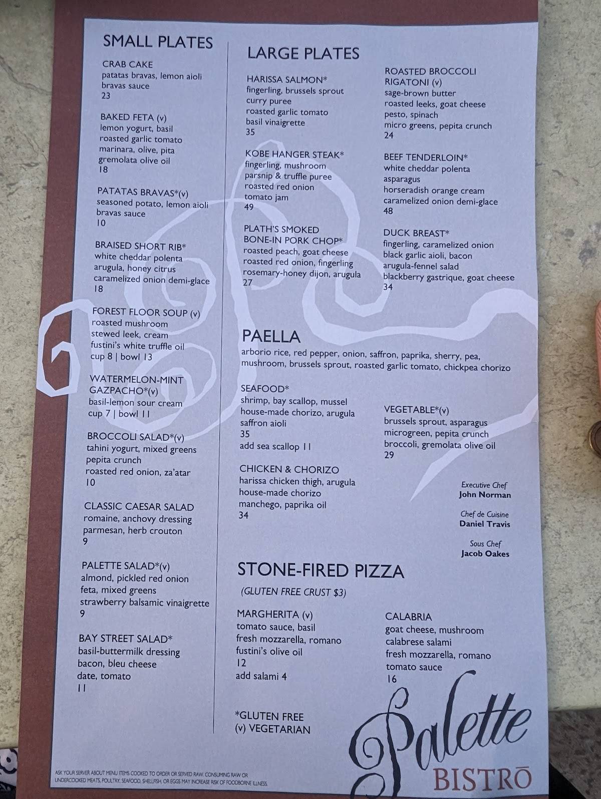 Menu at The Beacon Bistro restaurant, Petoskey