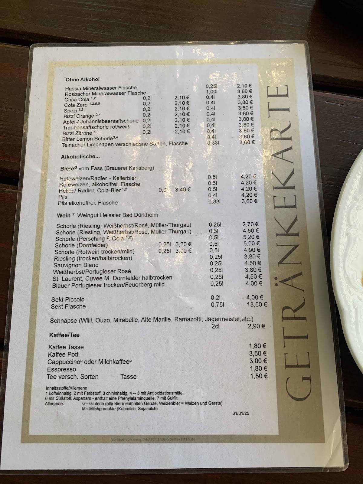 Speisekarte von Pfälzerwald Verein Oppau-Edigheim e.V. restaurant ...