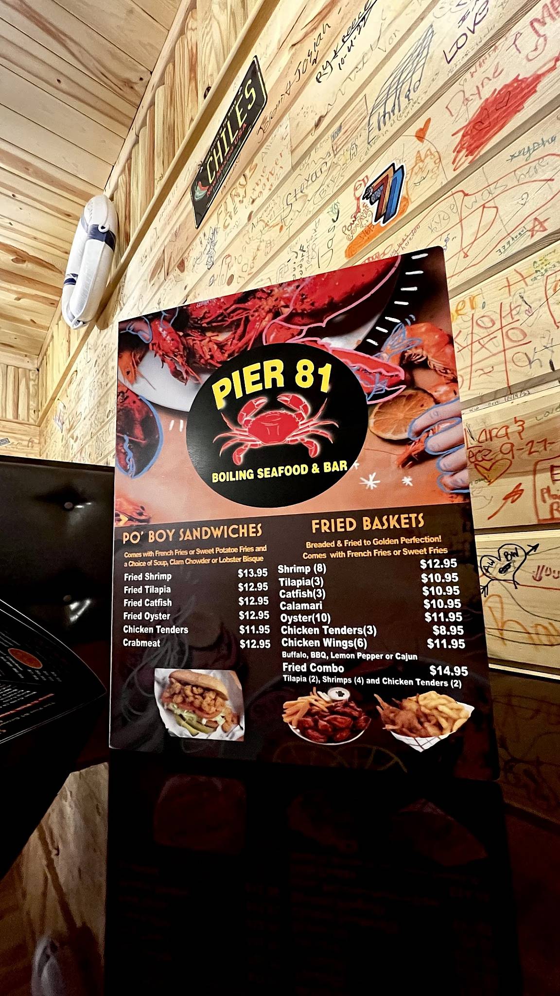 Menu at Pier 81 restaurant, Enid